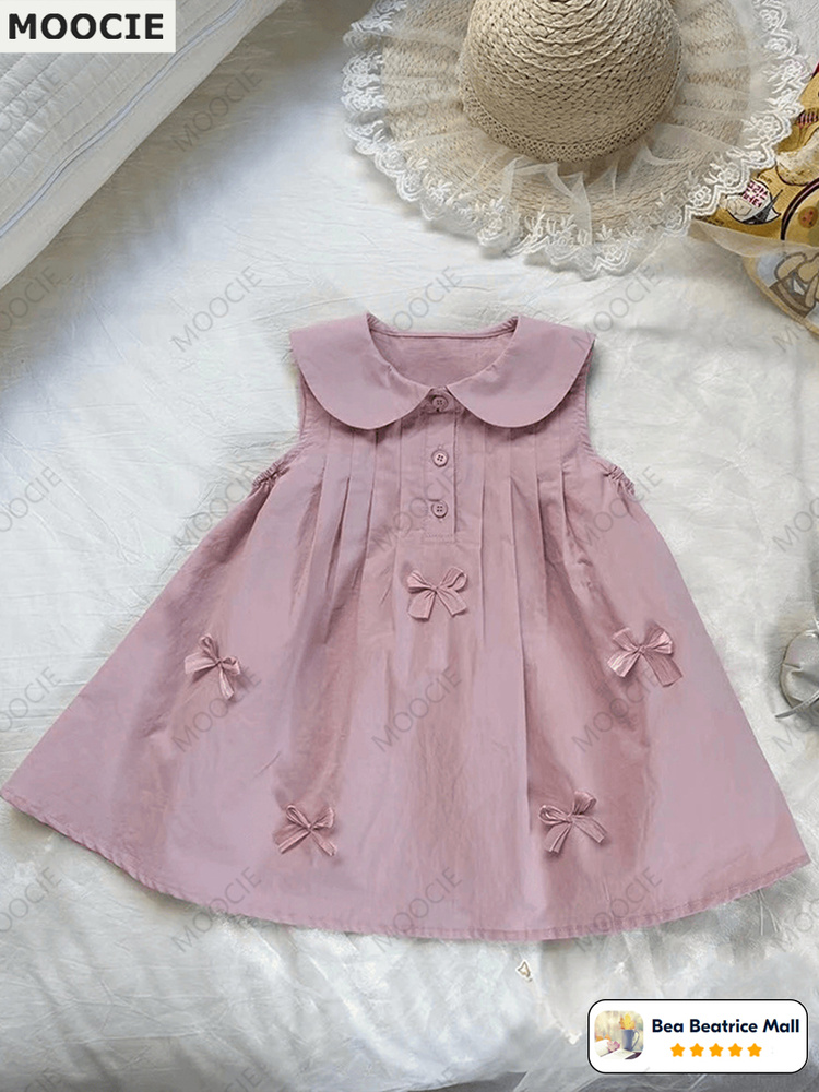 Платье Девочки MOOCIE пыльная роза Повседневный Без рукавов Хлопок, размер 100 купить c ...