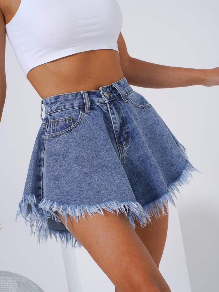 Шорты Женский KK Fashion Повседневный джинсовый меланж, размер 40, 42 ...