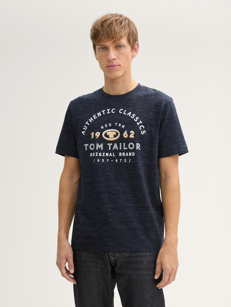 Футболка Мужской Tom Tailor темно-синий, размер 54 купить c доставкой на OZON по низкой цене ...