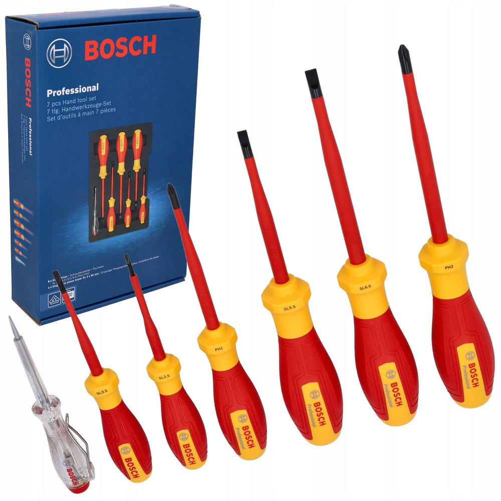 Bosch Профессиональная VDE Набор отверток, 7 предметов (SL/PH), 1600A02NF7 купить на OZON по ...