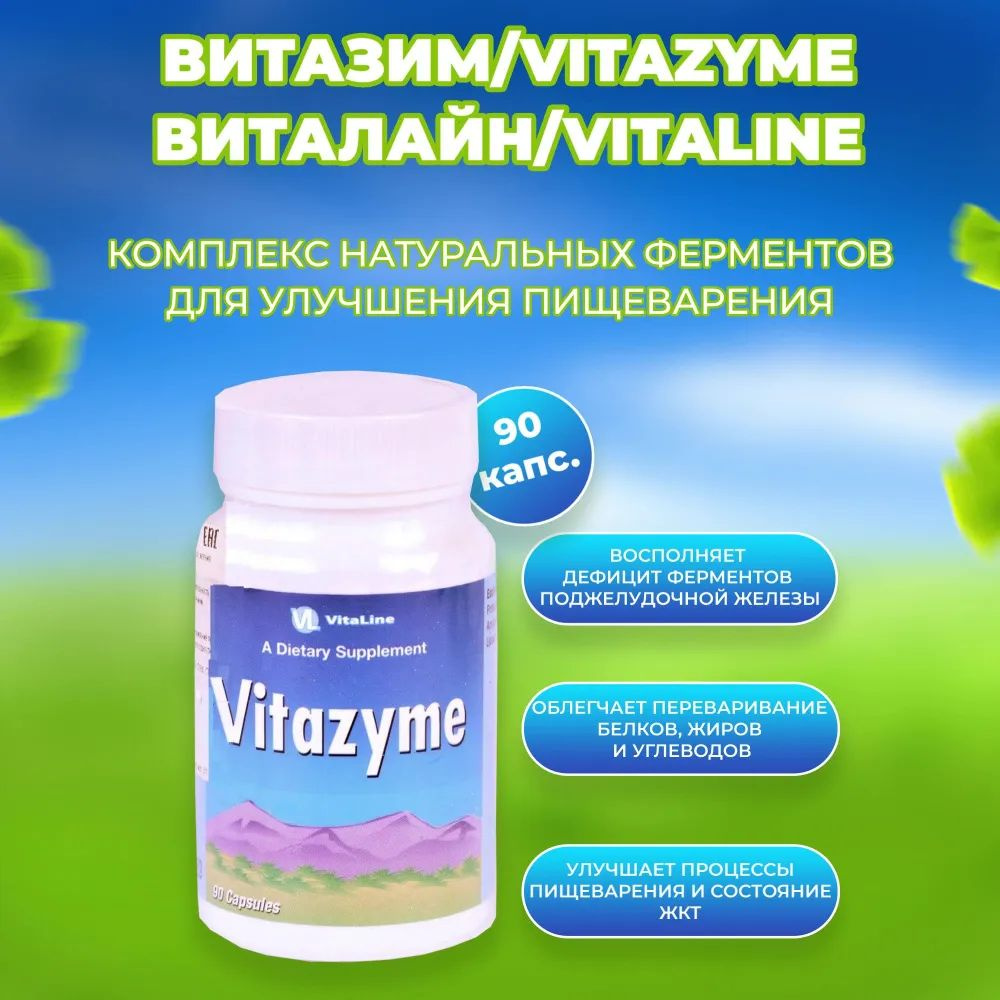 Витазим Виталайн / Vitazyme VitaLine (капсулы по 220 мг) - комплекс ...