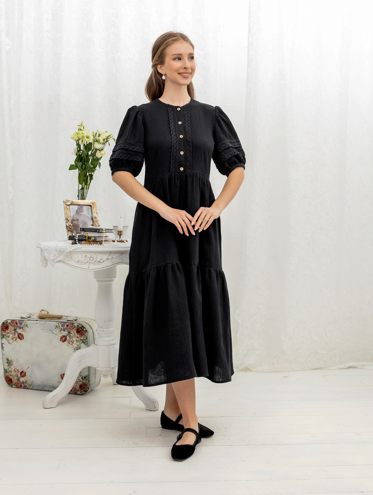 Платье Женский Cher-Neva черный, размер 50 купить c доставкой на OZON по низкой цене (2017580377)