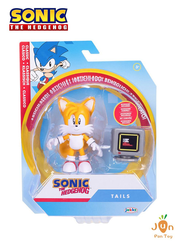 фигурка Тейлз, Jakks Sonic The Hedgehog Classic Tails with Ring Monitor ...