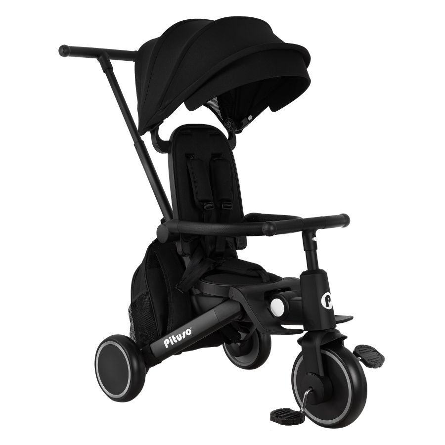 Велосипед трехколесный с ручкой Pituso "Leve Pro plus",с сумкой, трансформер 7 в 1, складной ...
