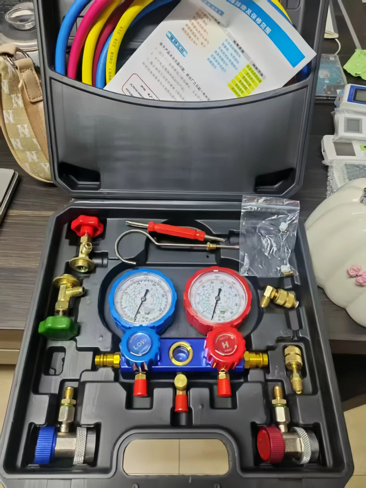 R410, R404, R134a, R22 freon коллектор давления, двойной клапан ...