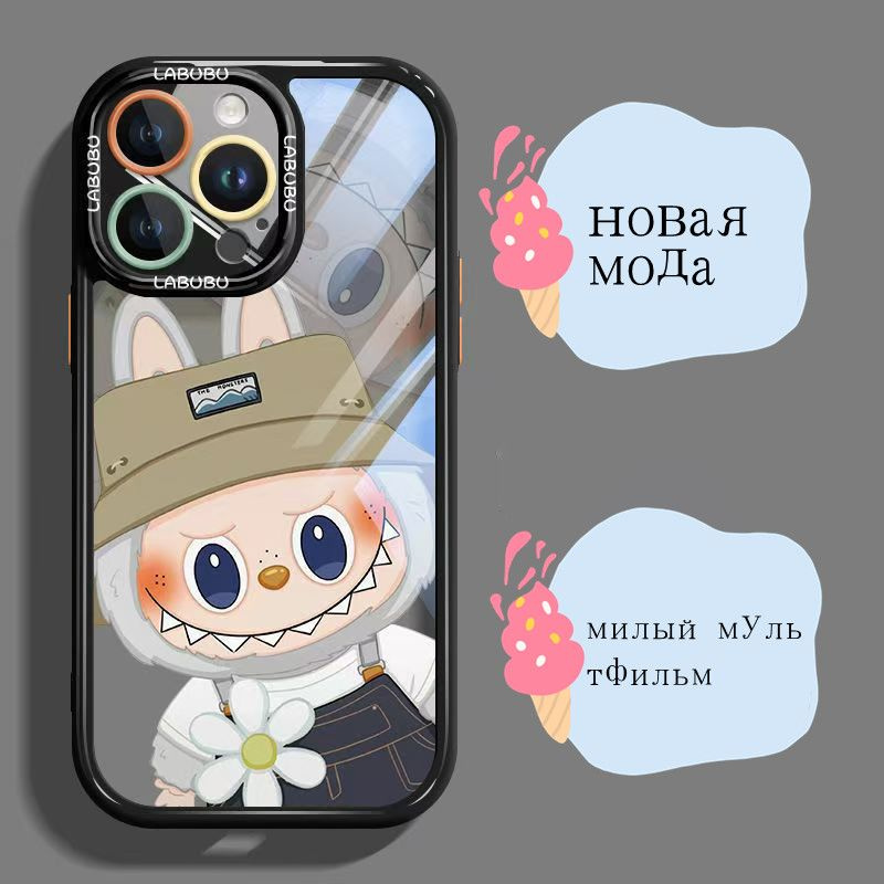 Labubu Case для iPhone 11 Моющаяся жидкая мягкая силиконовая ударноустойчивая задняя крышка ...