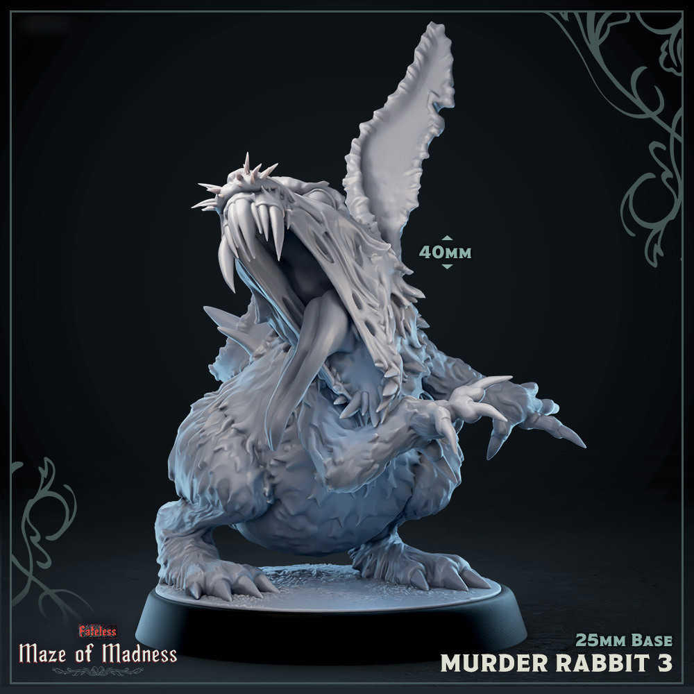 Миниатюра для ДнД "Кролик убийца / Murder Rabbit. v3" 1 шт. подставка ...