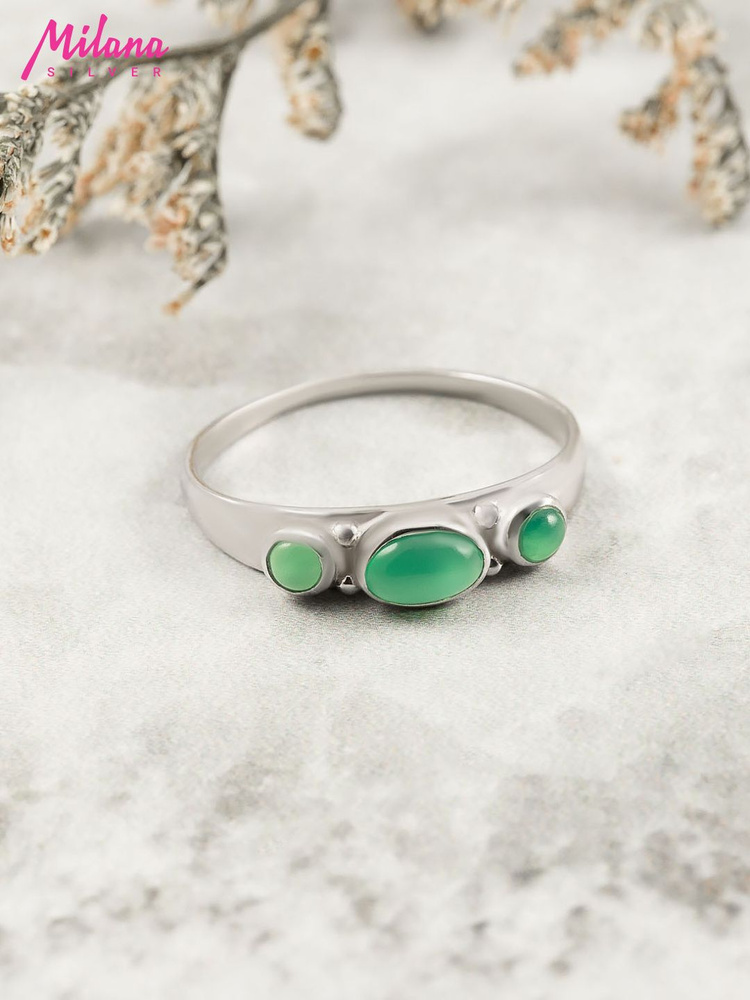 Кольцо серебряное с хризопразом 19.0 купить на OZON по низкой цене (2297114181)