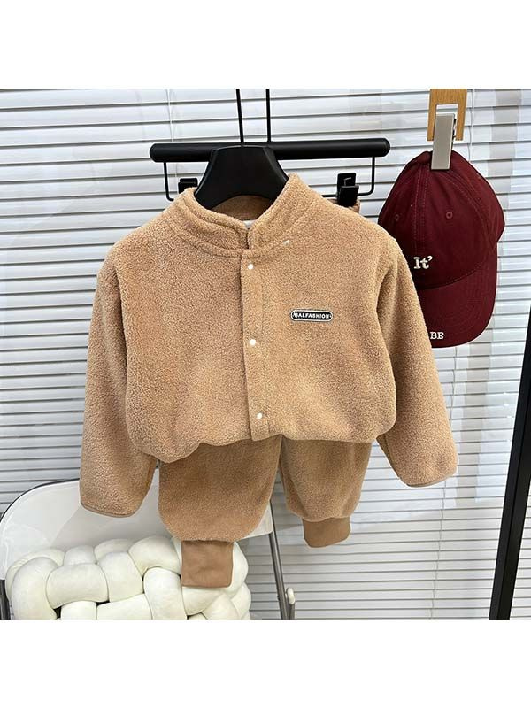 Комплект одежды Мальчики, Девочки MOOCIE Повседневный коричневый, размер 90 Полиэстер Китай Зима ...