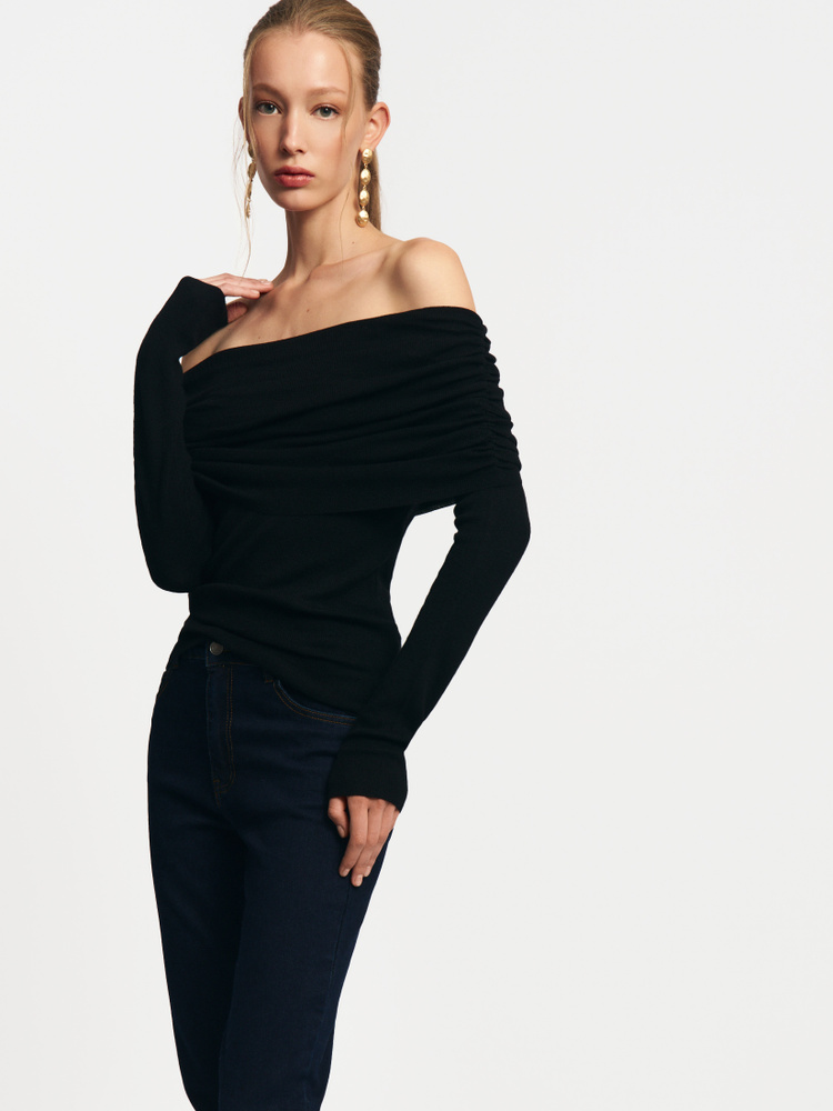 Джемпер Женский Zolla черный Шерсть, Нейлон, размер 44 Длинный Китай купить c доставкой на OZON ...