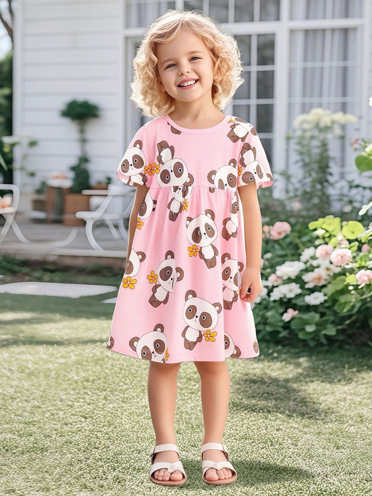 Платье Девочки H&M розово-лавандовый, пудровый Повседневный Длинный ...