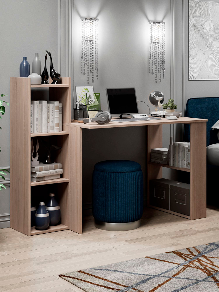 Письменный стол MFMaster Стол-стеллаж Uno-27, 139.1х50х107.7 см купить c доставкой на OZON по ...