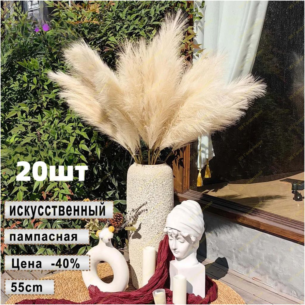 Стабилизированные цветы, 55 см, 35 гр, 20 шт купить на OZON по низкой цене (2415579235)