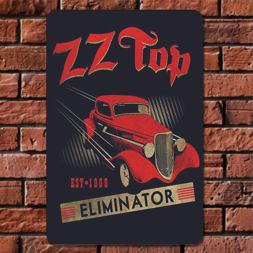 Винтажная металлическая пластина ZZ Top Прямоугольная железная картина ...