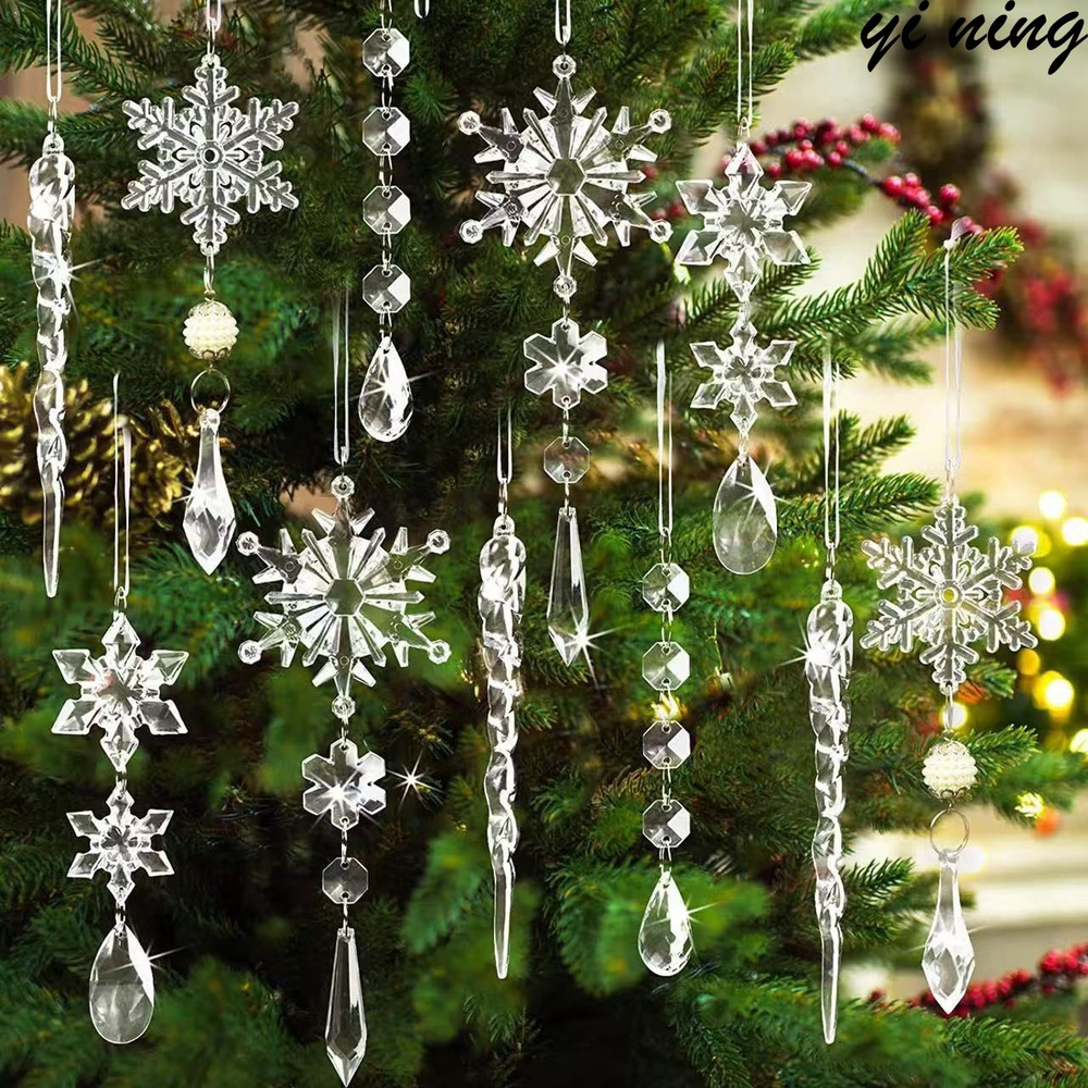 Елочные украшения Снежинка, Сосулька 10 шт. купить c доставкой на OZON ...