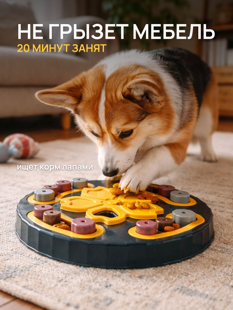 Интерактивная игрушка-головоломка для собак, кормушка slow feeder ...