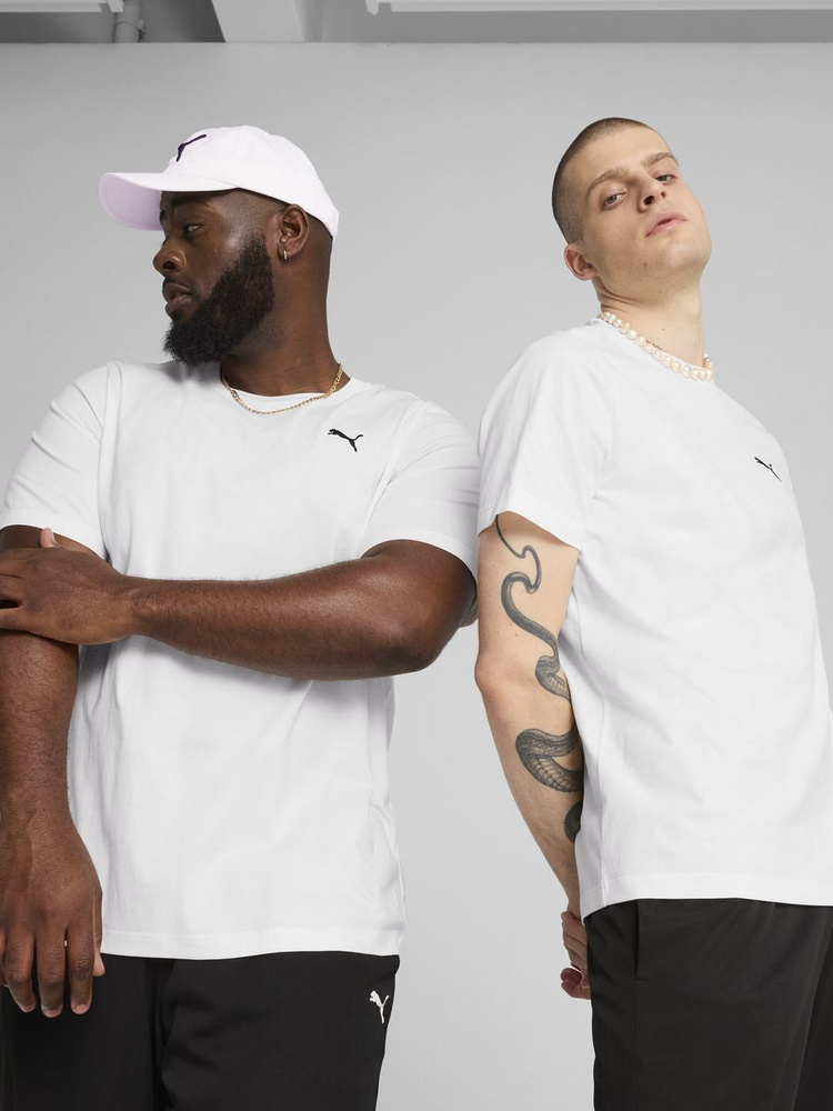 Футболка PUMA ESS Small Logo Tee, мужская, спортивная, белая, хлопковая ...