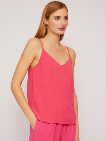 Топ Женский Zolla фуксия, размер 48 Полиэстер Повседневный Китай, рост 164-176 купить c ...