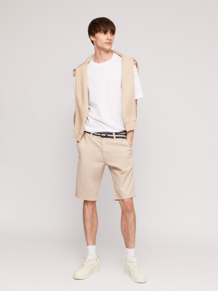 Шорты Мужской Zolla Повседневный слоновая кость, размер 48 Хлопок, Эластан, рост 182-188 Средняя ...