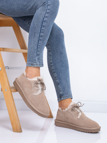 Угги Женский Ascalini бежевый Замша натуральная Зима 8 Россия Водоотталкивающая пропитка купить ...