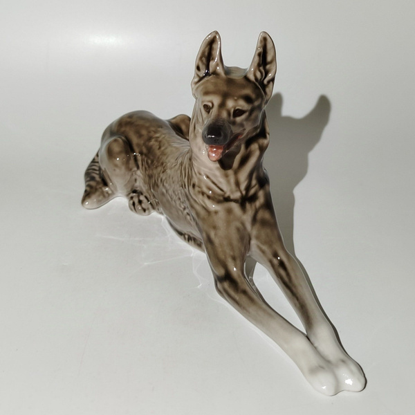 Статуэтка винтажная Немецкая овчарка, автор В.С.Драчинская, фарфор, роспись, Ленинградский ...