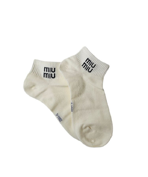 Носки Женский Miu Miu размер 34 35 Бамбуковое волокно Нейлон Бег Туризм На любой сезон белый