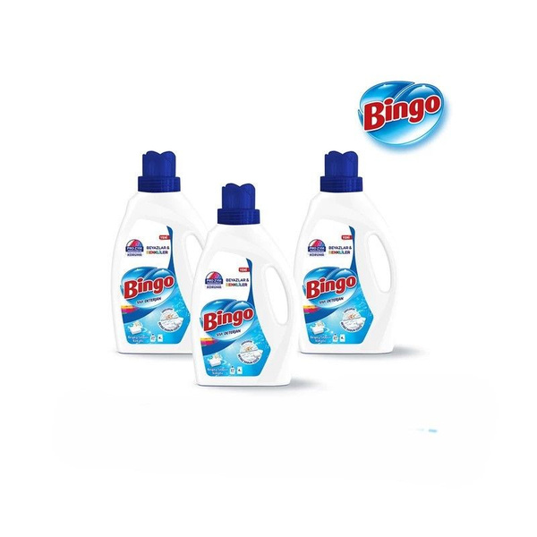 Bingo Жидкое моющее средство для белого белья Soap 1755 мл (3 упаковки ...