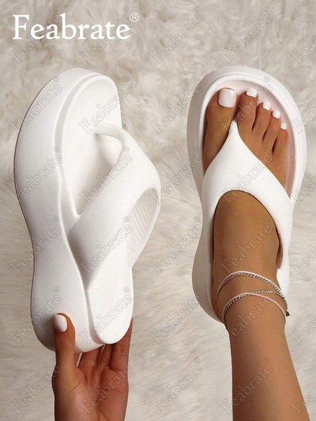 Сланцы Женский Feabrate, размер 39 EVA Толстая подошва, Водоотталкивающая пропитка R (средняя ...