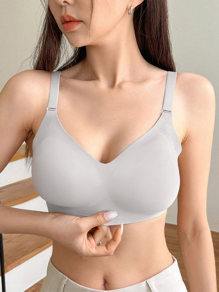 Бюстгальтер Женский Le fil бесшовный, с модифицируемыми лямками, размер 85C, 85D светло-серый ...