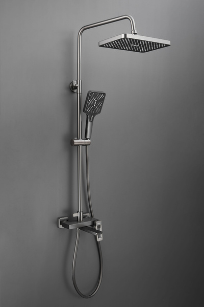 Душевой комплект с тропическим душем и смесителем, серый латунный Haiba HB24732-3 купить на OZON ...