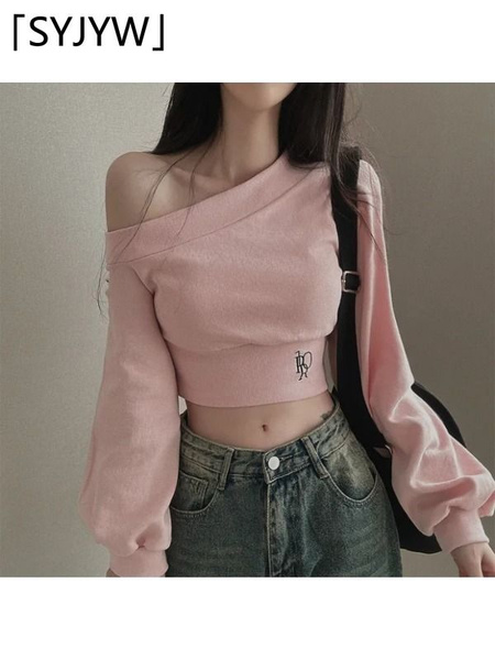 Топ Женский SYJWY черный, размер 46 Полиэфирное волокно Длинный Повседневный Вышивка, Воротник ...