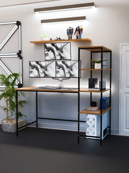 Письменный стол Мебельный Мастер Lux, 127.6х59х143 см купить c доставкой на OZON по низкой цене ...