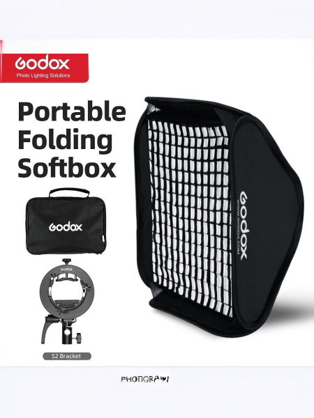 Godox 80 см регулируемый софтбокс для вспышки Speedlight + Сотовая ...