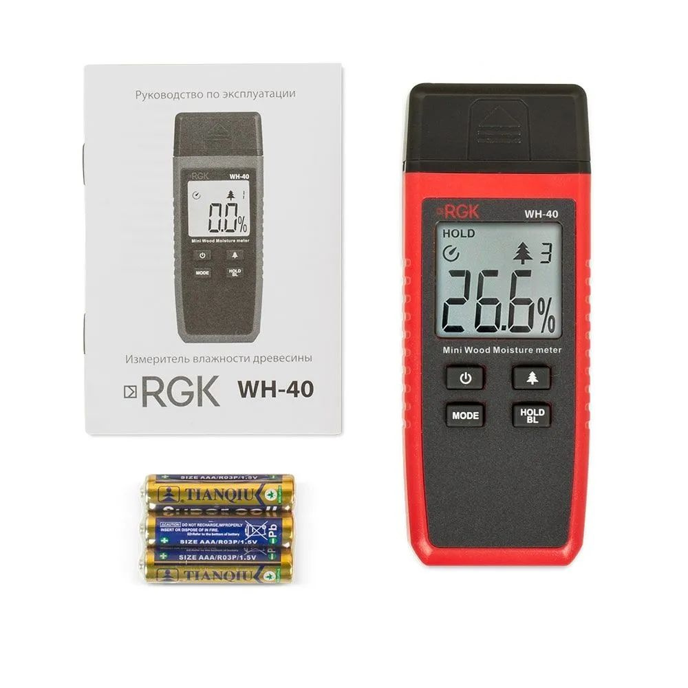 Измеритель влажности древесины RGK WH-40 - купить по выгодной цене в интернет-магазине OZON ...