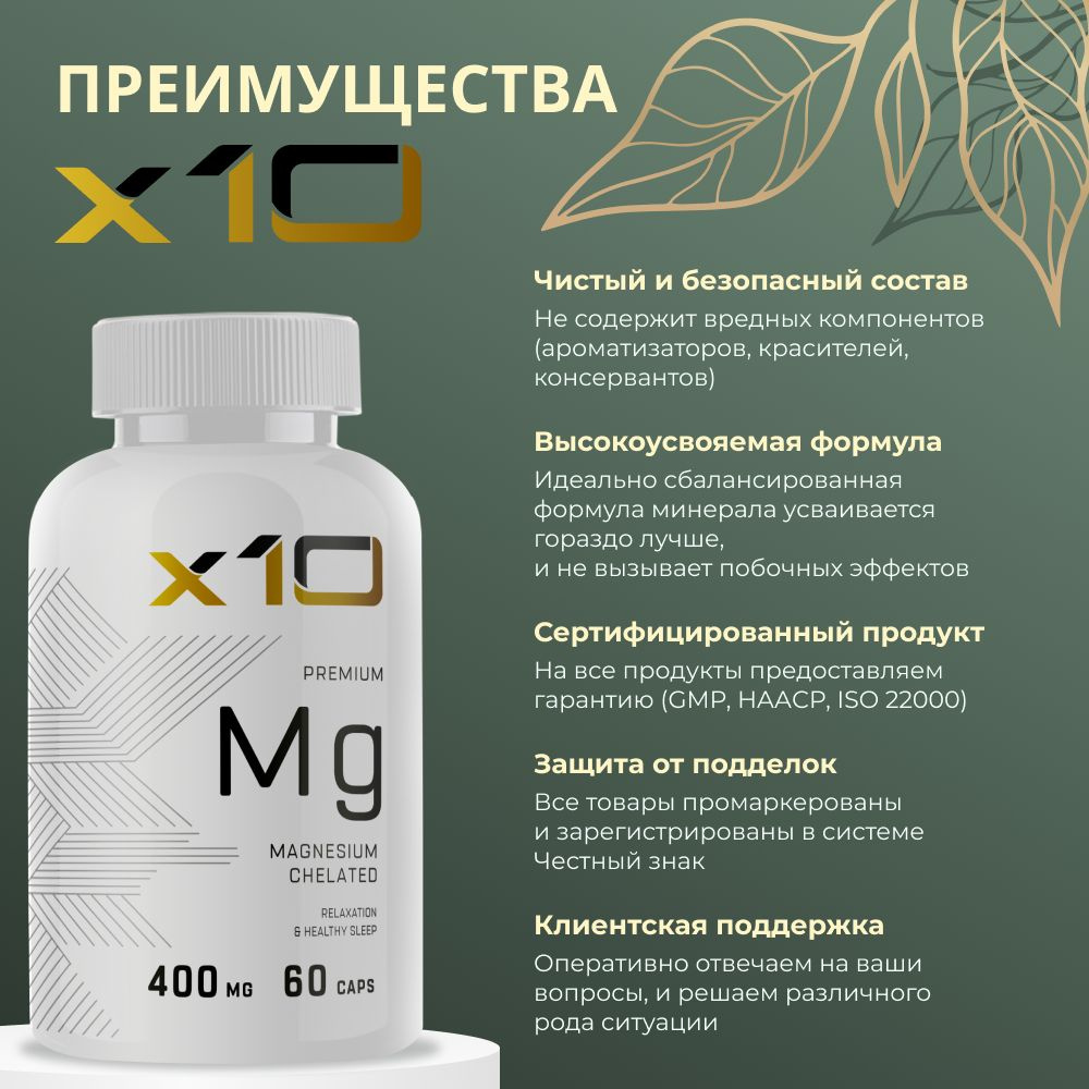 Витамины, Магний Хелат 400 мг, для женщин и мужчин, от стресса и ...