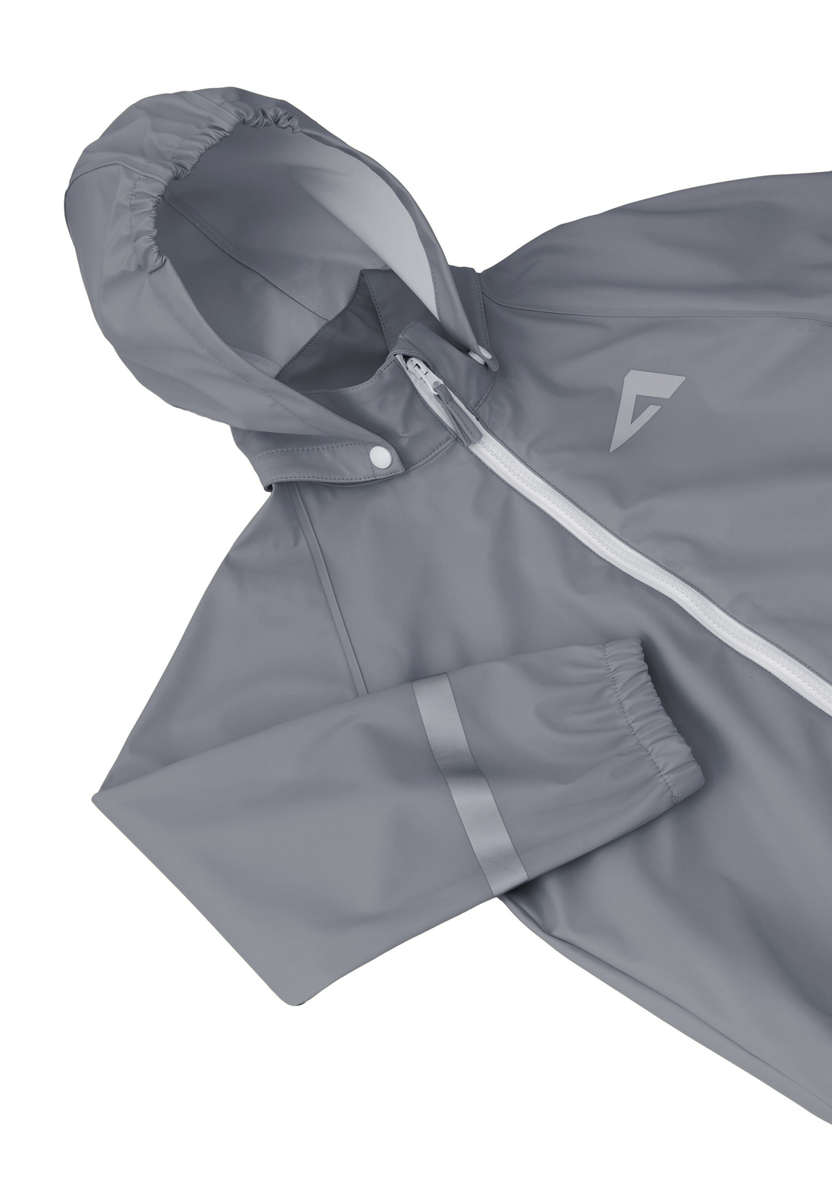 Куртка Девочки, Мальчики OLDOS Капюшон, Светоотражающие элементы серый стойка Полиэстер с ПУ ...