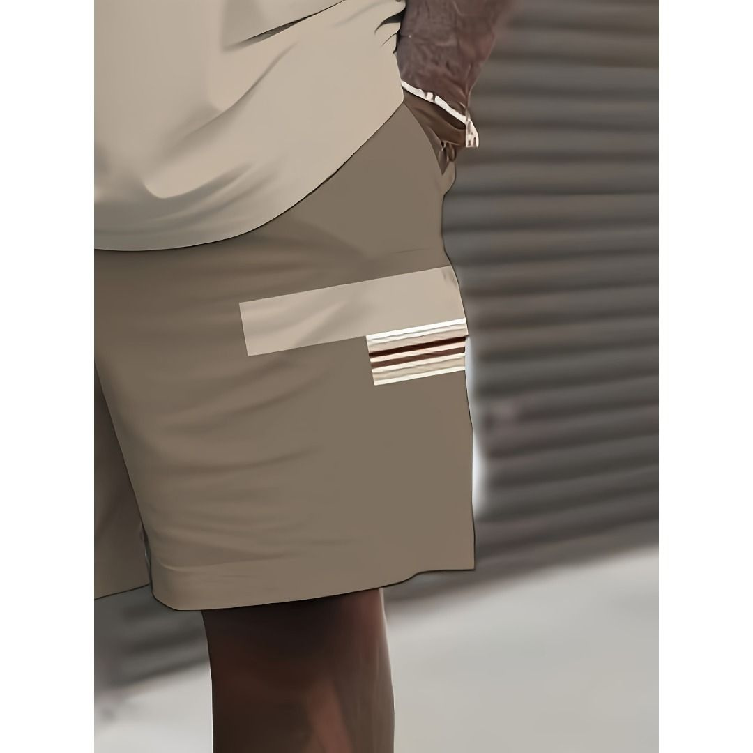 Футболка Мужской для беременных бежевый Короткий, размер 60 Политекс Однотонный прямой ...