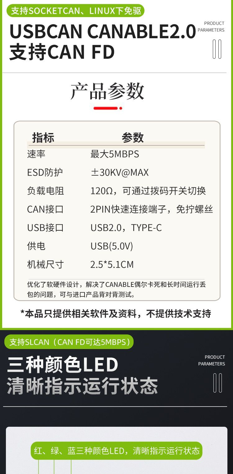 USBCAN CANABLE Совместимость с SLCAN PCAN Linux без привода с помощью socketcan CAN FD купить на ...