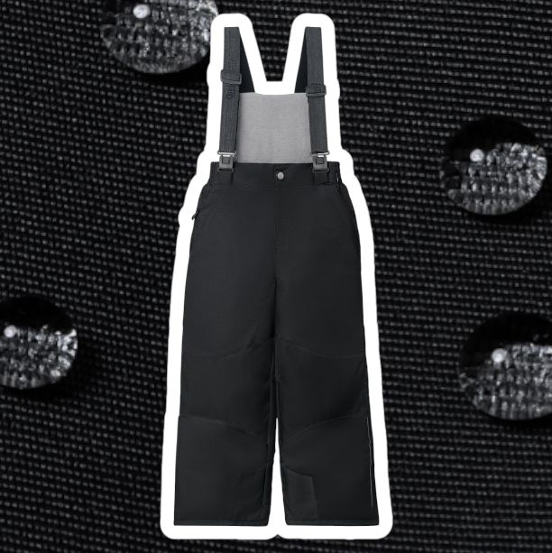 Брюки Мальчики, Девочки OLDOS прямые, утепленные черный Полиэстер, Мембранные материалы ...