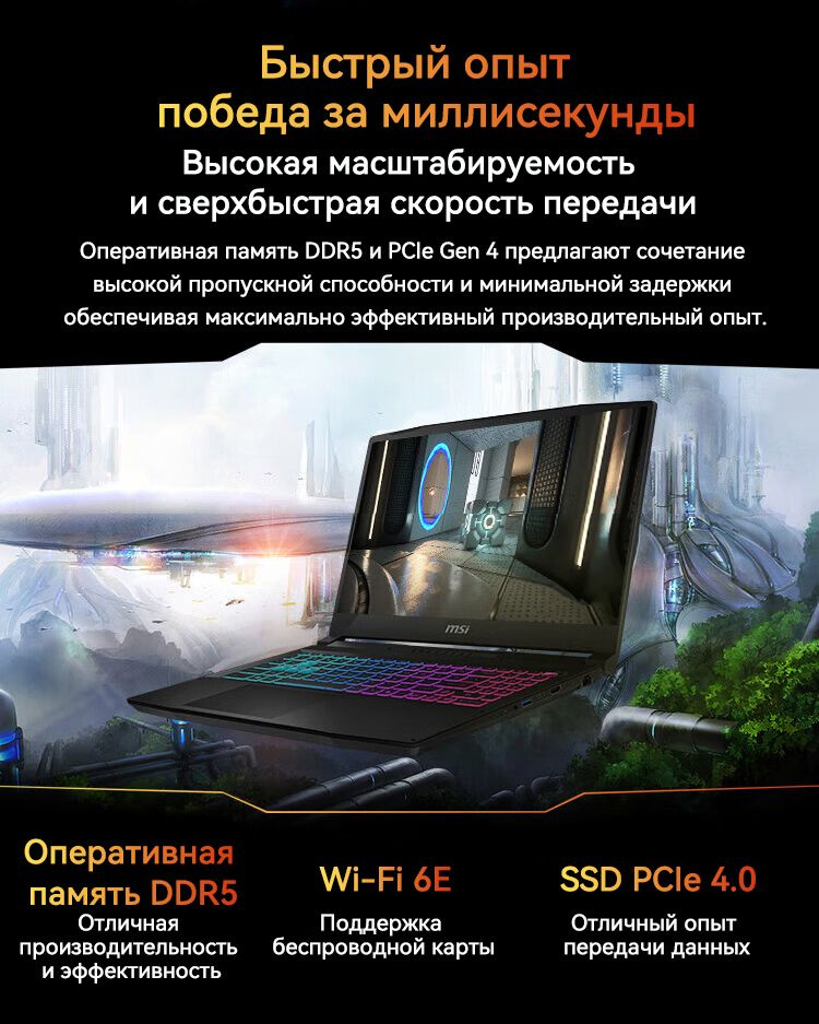 Игровой ноутбук MSI, 17.3, 019b4f9801b37b2b99b997ebda746503, Intel Core i9-14900HX, 16 ГБ ...