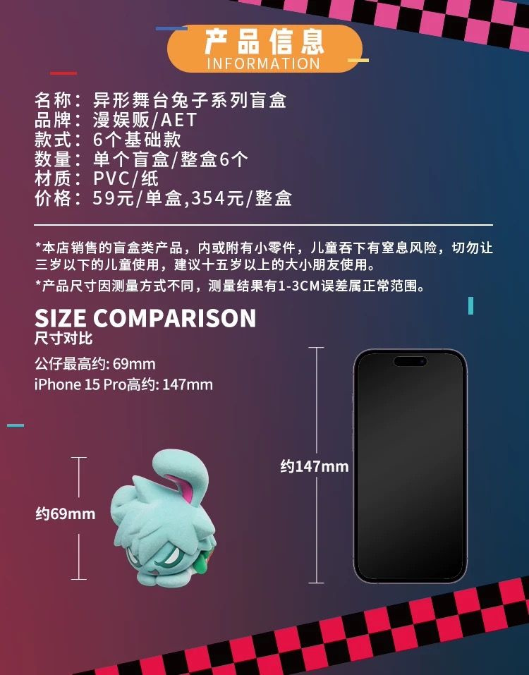 TILL-NEW ALIEN STAGE Фигурка / Rabbit Series Blind Box-1 шт / 7CM ...