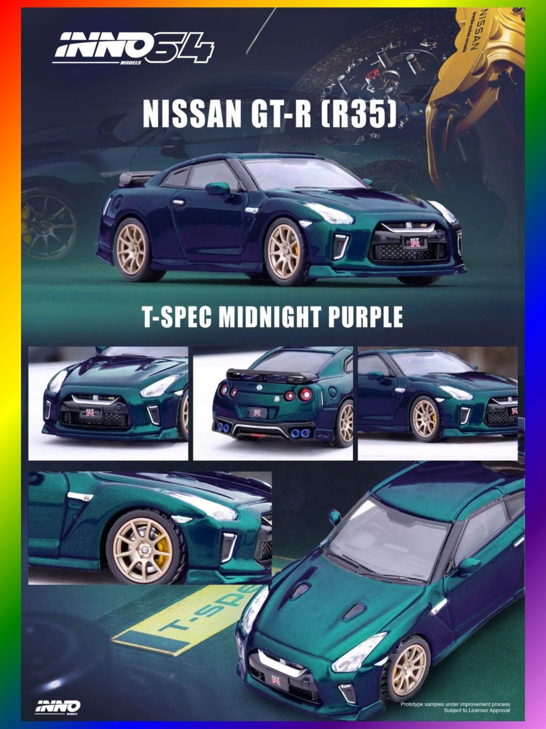 Машинка INNO 1/64 Nissan GTR35 T-SPEC Midnight Purple Die-cast Alloy ...