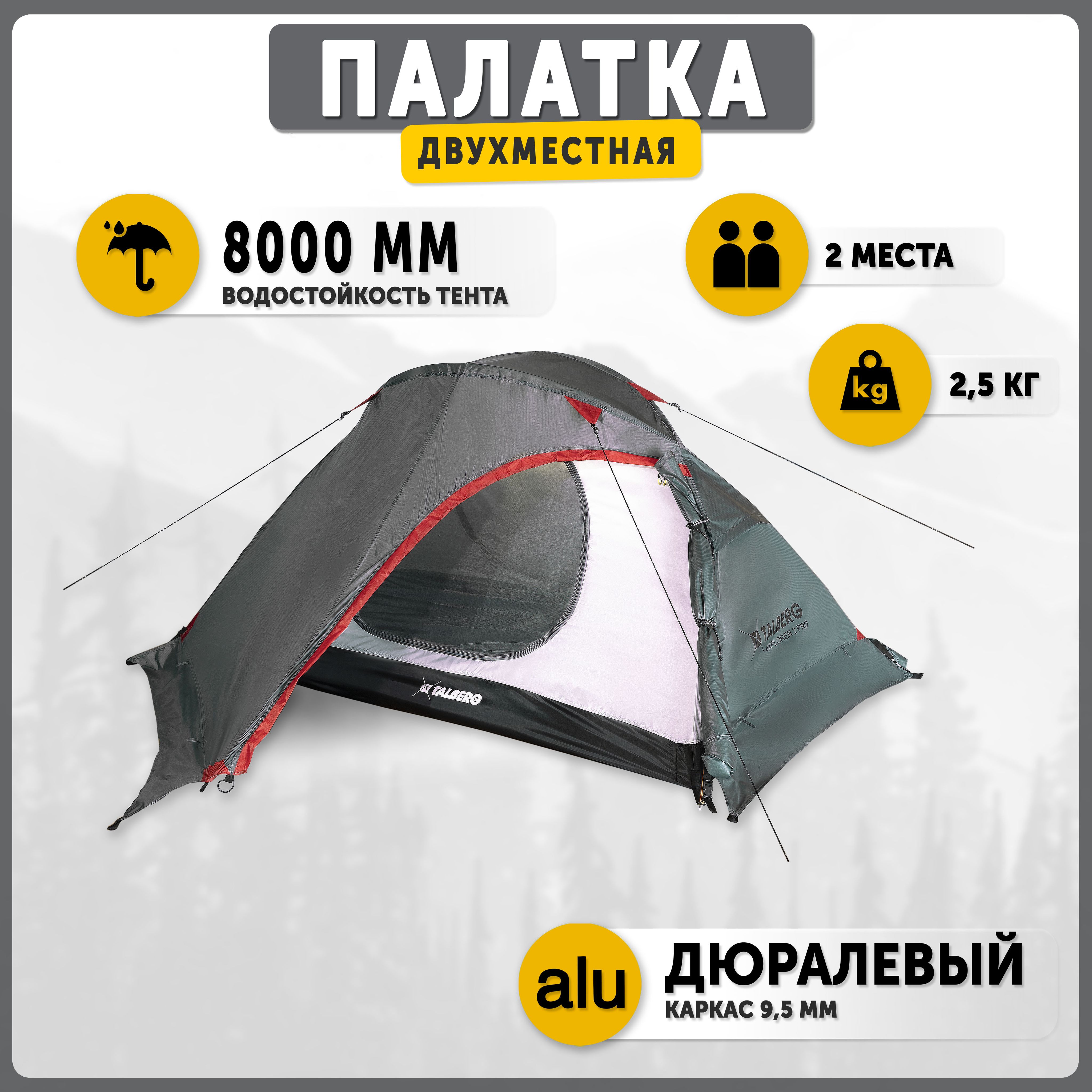 Палатка 2-местная Talberg EXPLORER PRO 2 купить c доставкой на OZON по ...