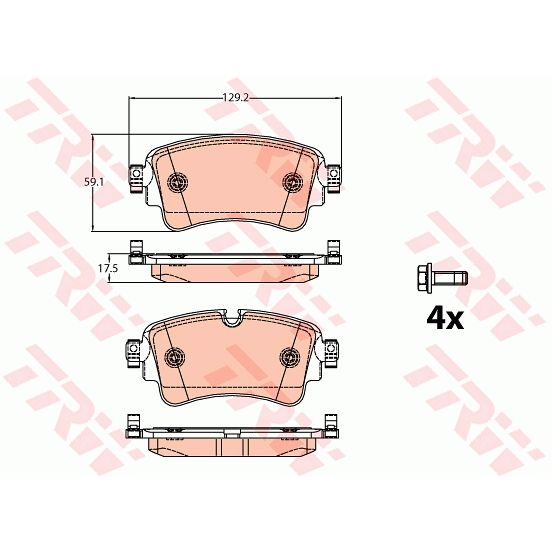 Колодки тормозные дисковые задние для Volkswagen Touareg 3 2018-2020 ...