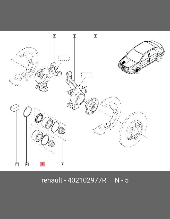 Подшипник ступицы перед (402101554r) ( 402101554r ) Renault 40 21 029 ...