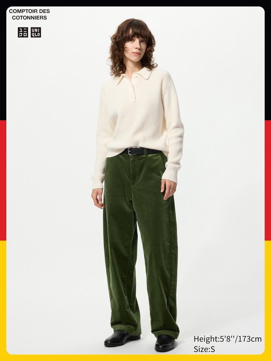 Брюки Женский Uniqlo зеленый Повседневный, размер 42, 44 На любой сезон ...