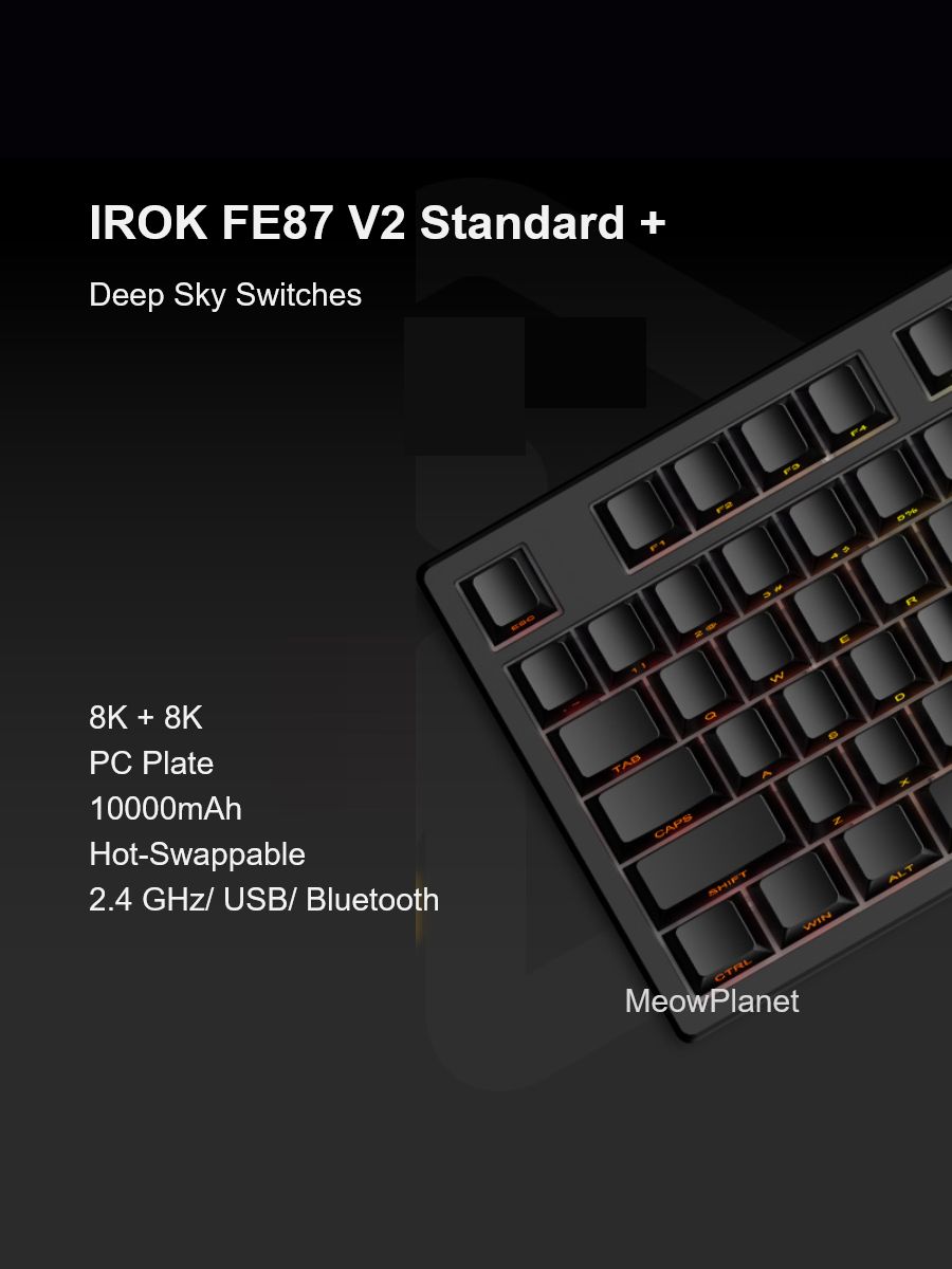 IROK Игровая клавиатура беспроводная FE87 V2 Standard +, Deep Sky ...