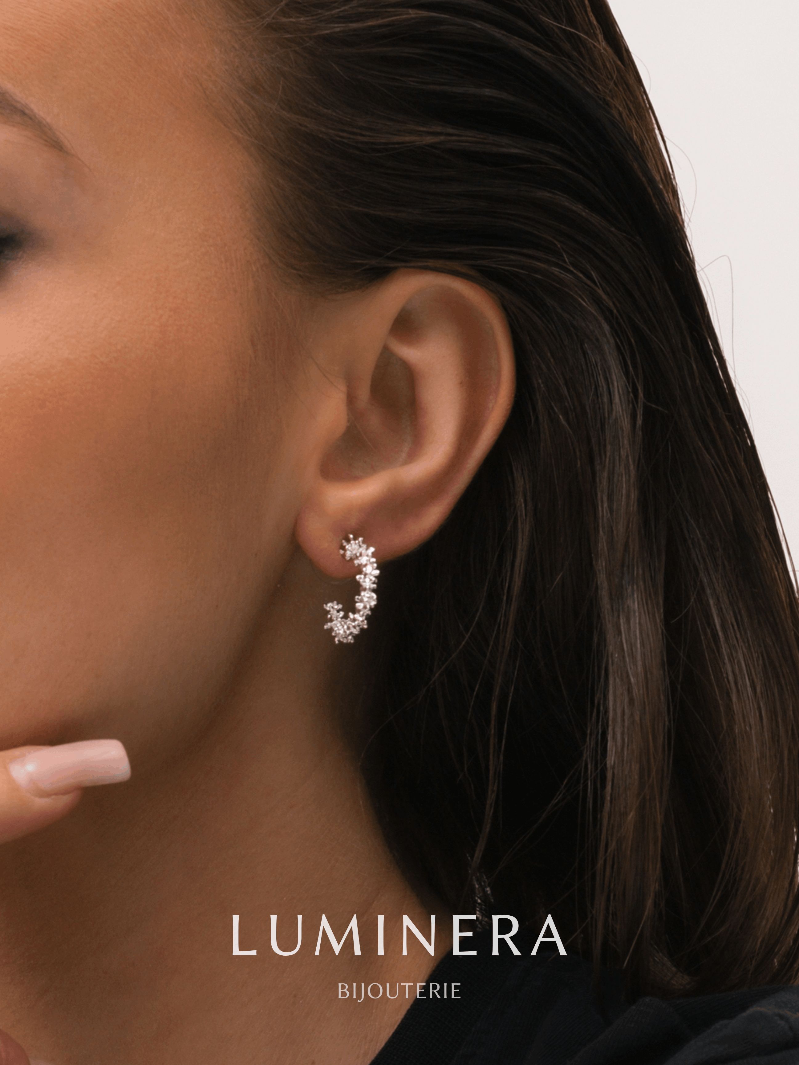 Luminera Серьги женские бижутерия кольца гвоздики под серебро купить на ...
