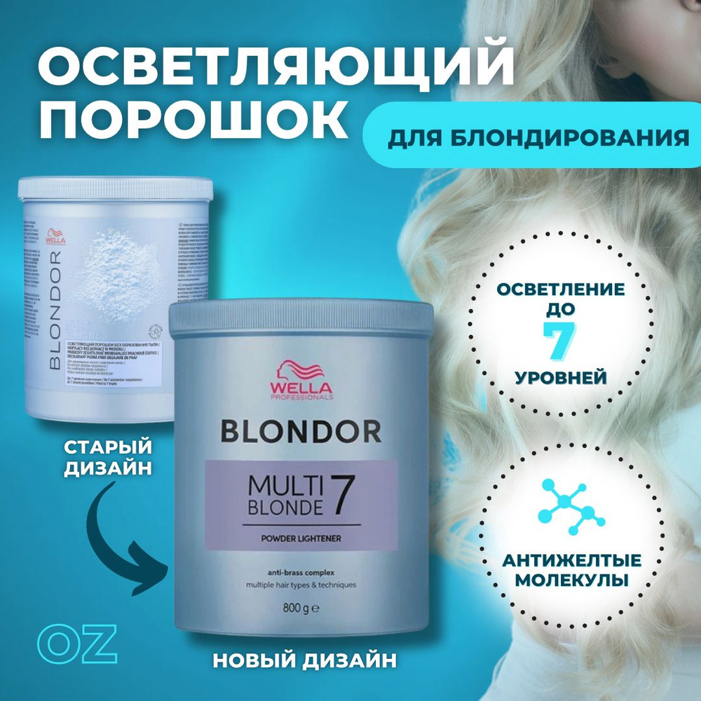 Wella Professionals осветляющий порошок для волос Blondor Multi Blonde Dust-free powder ...