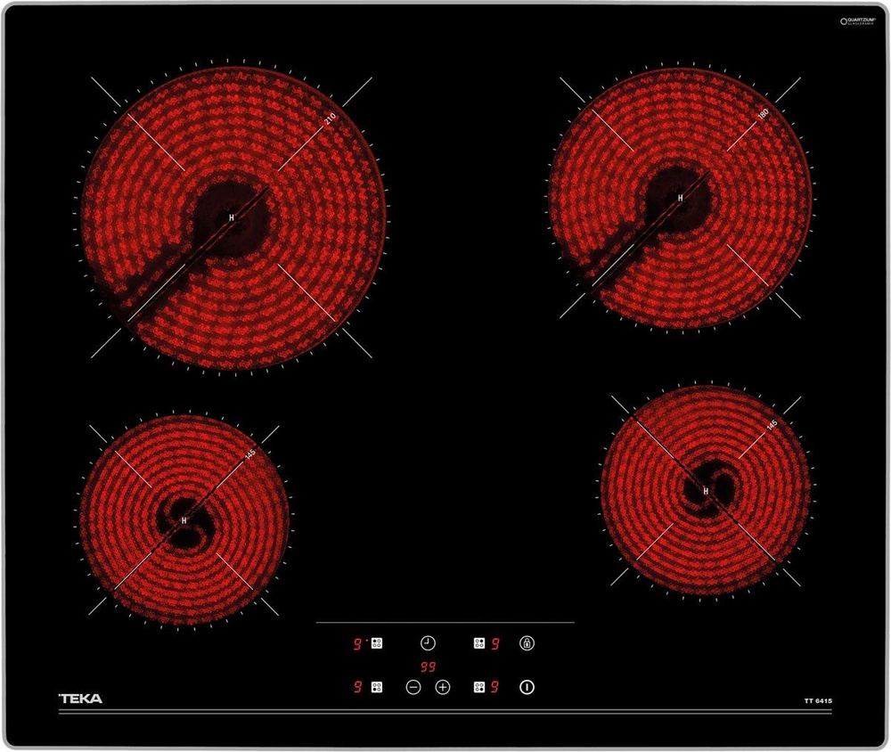 Стеклокерамическая варочная панель TEKA TT 6415 BLACK, 4 конфорки, электрическая купить c ...